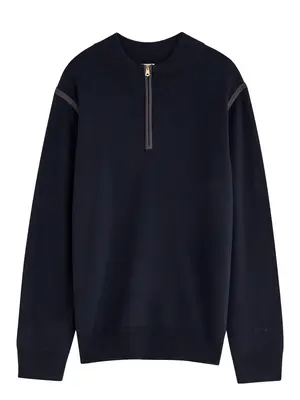 Paul Smith Wool Half-zip Jumper - Navy