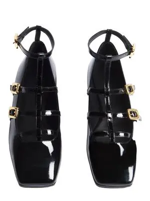 ME+EM Caged T-bar Ballerina Flat - Black