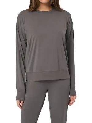 WeWoreWhat Oversized Long Sleeve Crewneck Top - Shadow