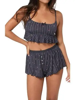 WeWoreWhat Babydoll Cropped Tank - Dark Navy