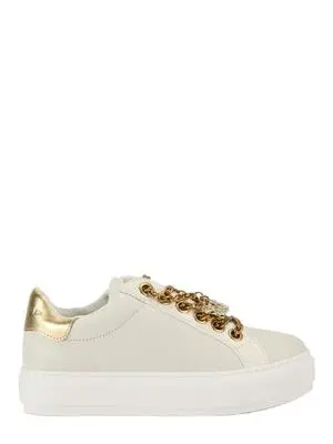 Kurt Geiger Laney Chain & Charm Leather Sneakers - Open White