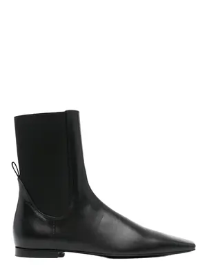 TOTEME Leather Chelsea Boots - Black