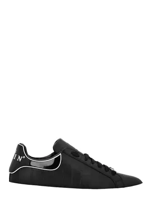 Philipp Plein Crocco Big Bang Runner Sneakers - Black