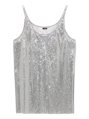 Rabanne Mesh Tank Top - Silver