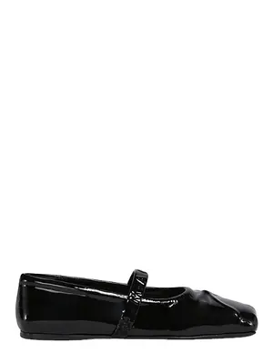Marni Bow-embellished Patent-leather Ballet Flats - Black