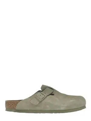BIRKENSTOCK Boston Suede Clogs - Faded Khaki