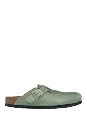 BIRKENSTOCK Boston Soft Footbed Suede Clogs Green Tea
