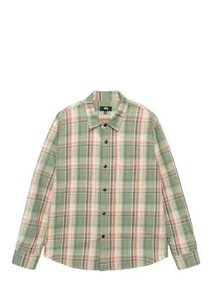 StÜssy Dan Washed Cotton Plaid Shirt - Green