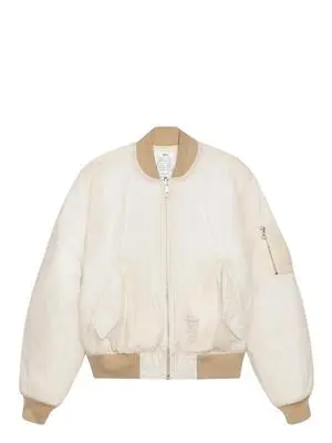 StÜssy Waxed Built Bomber Jacket - Cream