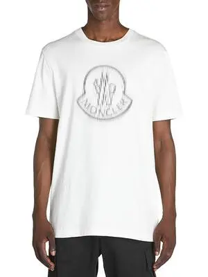 Moncler Short Sleeve Logo Tee - Natural
