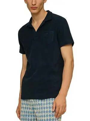 Oas Cotton Terry Regular Fit Pocket Polo Shirt - Blue