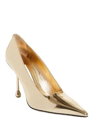 JIMMY CHOO Ixia Metallic Pointed Toe Pump - Gold
