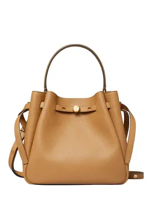 Tory Burch Romy Pebble Leather Bucket Bag - Tiramisu