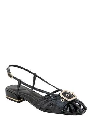 KENNETH COLE Farrah Slingback Sandal - Black Patent