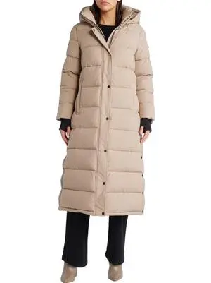 Bcbgmaxazria BCBG Long Puffer Coat Latte