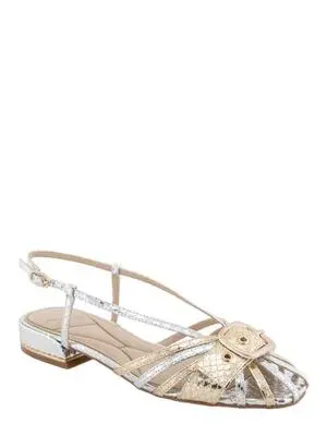 KENNETH COLE Farrah Slingback Sandal - Silver/ Gold Metallic