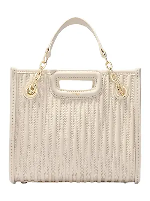 Maje Mini Leather Shoulder Bag Blanc