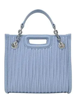 Maje Mini Leather Shoulder Bag - Blue Sky