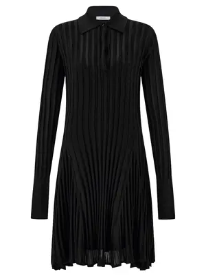FERRAGAMO Semi-sheer Skater Dress - Black