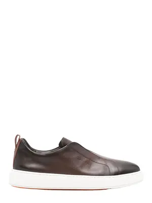 Santoni Leather Sneakers - Brown
