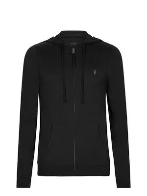 ALLSAINTS Organic Cotton Brace Zip-up Hoodie - Black