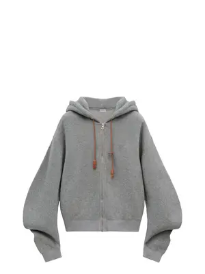 Loewe Loewe Cotton-Cashmere Flamenco Zip-Up Hoodie Grey