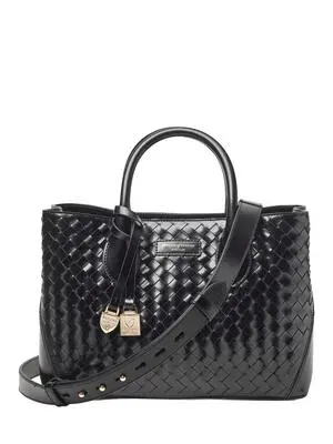 ASPINAL OF LONDON Aspinal Of London Midi Leather London Tote Bag Black