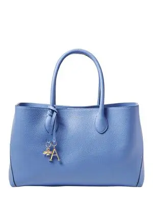 ASPINAL OF LONDON Aspinal Of London Woven Leather London Tote Bag Blue