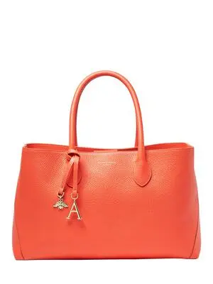 ASPINAL OF LONDON Aspinal Of London Woven Leather London Tote Bag Orange