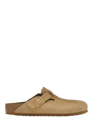 BIRKENSTOCK Boston Suede Clogs - Latte Cream