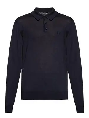 Dolce & Gabbana Silk Polo Shirt - Blue