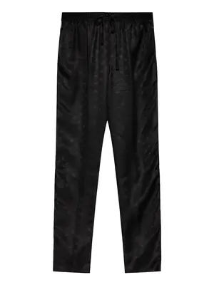 Dolce & Gabbana Logo-jacquard Silk Trousers - Black