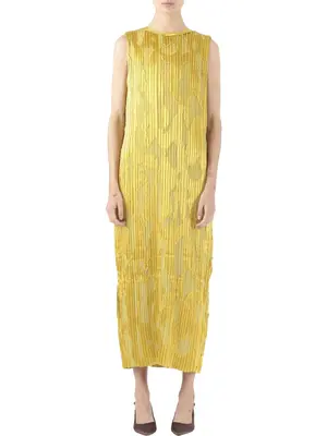 JASON WU Pleated Midi Dress - Yellow