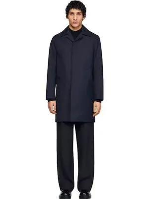 Sandro Technical Fabric Mac - Navy Blue