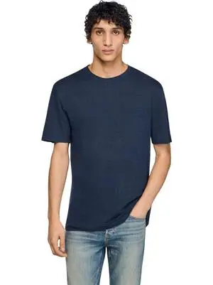 Sandro Certified Linen T-shirt - Navy Blue