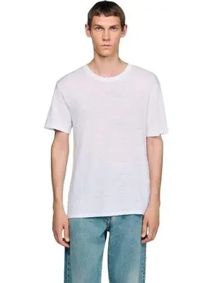 Sandro Certified Linen T-shirt White