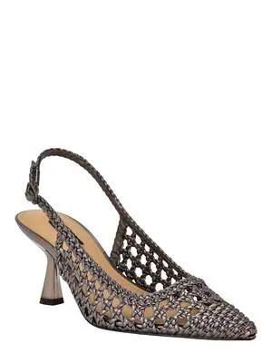 Nine West Nine West Madalene Pointed Toe Slingback Pumps Pewter