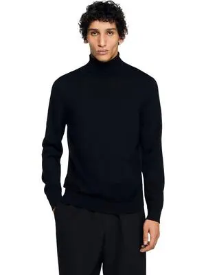 Sandro Turtleneck Wool Sweater - Black