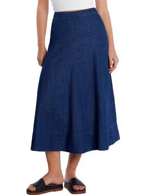 WASH LAB DENIM Brilliant Denim Maxi Skirt - Rich Blue