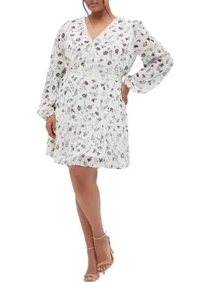 City Chic Kiki Floral Embroidered Dress - Aria Mono