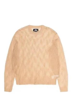 StÜssy Loose Knit Cross Cable Sweater - Sand