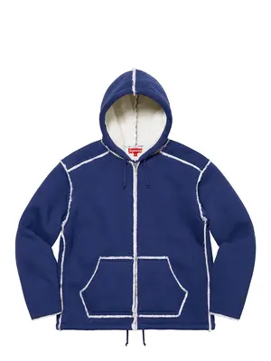 Supreme Faux Shearling Hooded Jacket - Blue