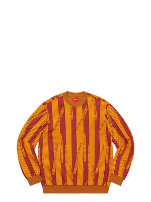 Supreme Textured Stripe Crewneck - Yellow
