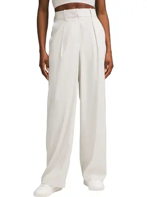 Lululemon High-Rise Pleated Trousers Bone