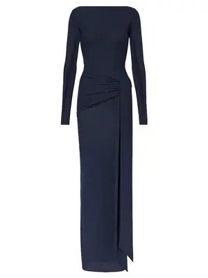 Alex Perry Semi-sheer Gathered Gown - Blue