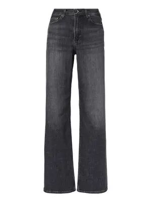 Ag Baggy High-rise Wide-leg Jeans - Black