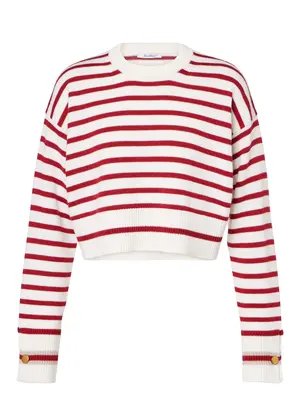 Max Mara Dorotea Striped Virgin Wool Sweater - Red