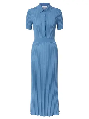 Gabriela Hearst Amor Silk And Cashmere Maxi Dress - Blue