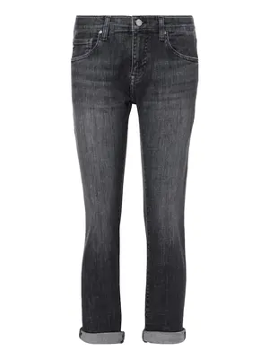 Ag Ex-boyfriend Mid-rise Slim Jeans - Black