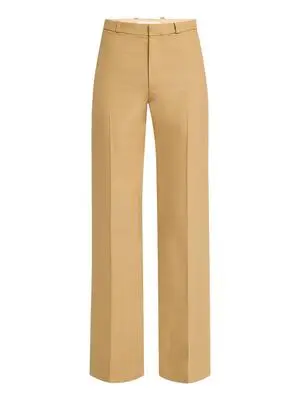 Chloé Flared Crepe Wool Trousers - Nut